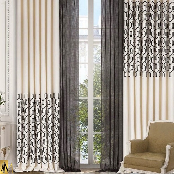 Color Block Curtain - Etsy