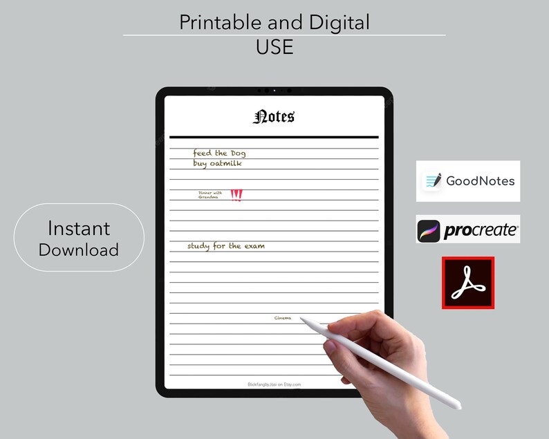 Digitaler Kalender / Digital Planner TODO List NOTES - Etsy