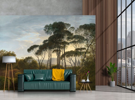 Italian Art Landscape With Umbrella Pines Wall Poster - Etsy