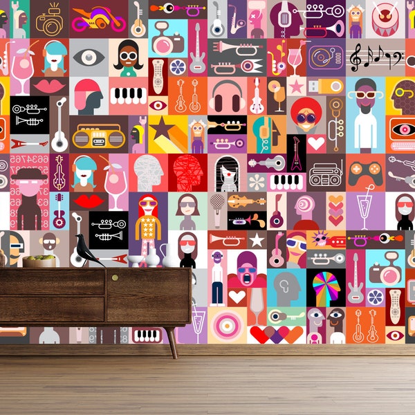 Pop Art Wallpaper - Etsy