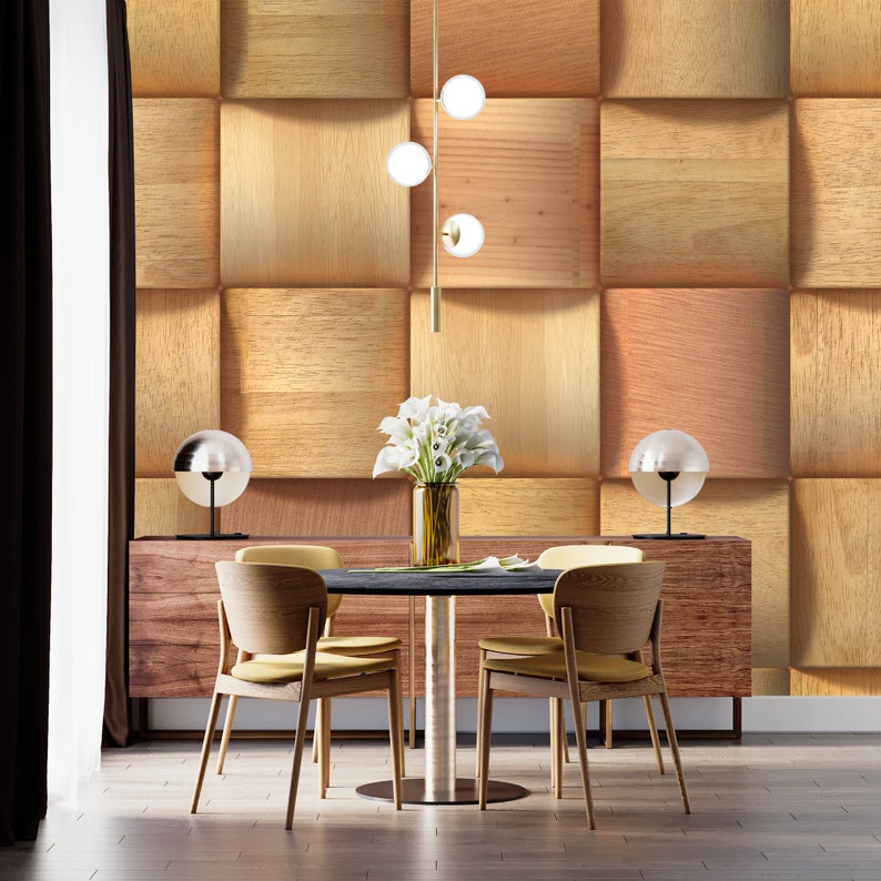 3D Wallpaper Nested Relief Wooden Cube Panel Self Adhesive - Etsy