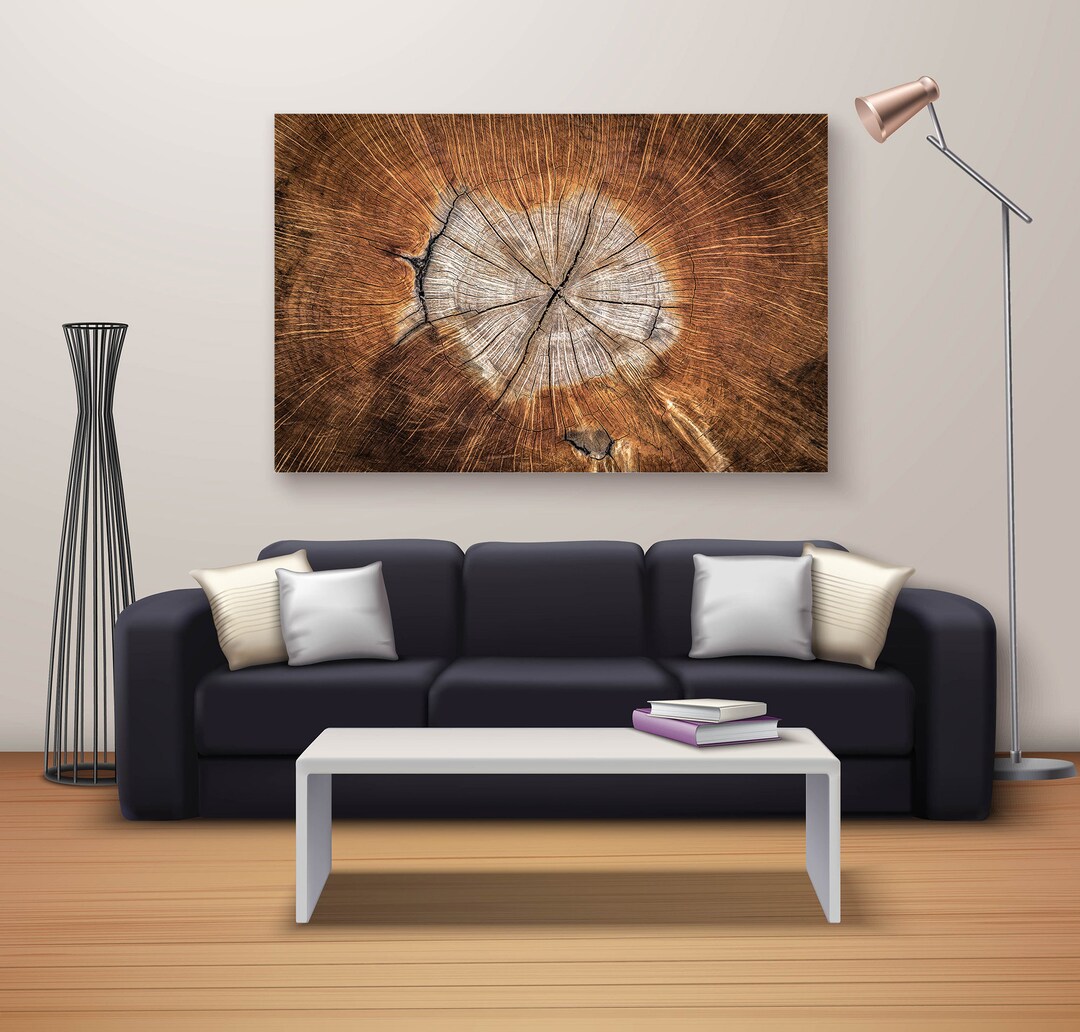 Natural Wood Look Tree Stump on Canvas Wall Decor Wall - Etsy