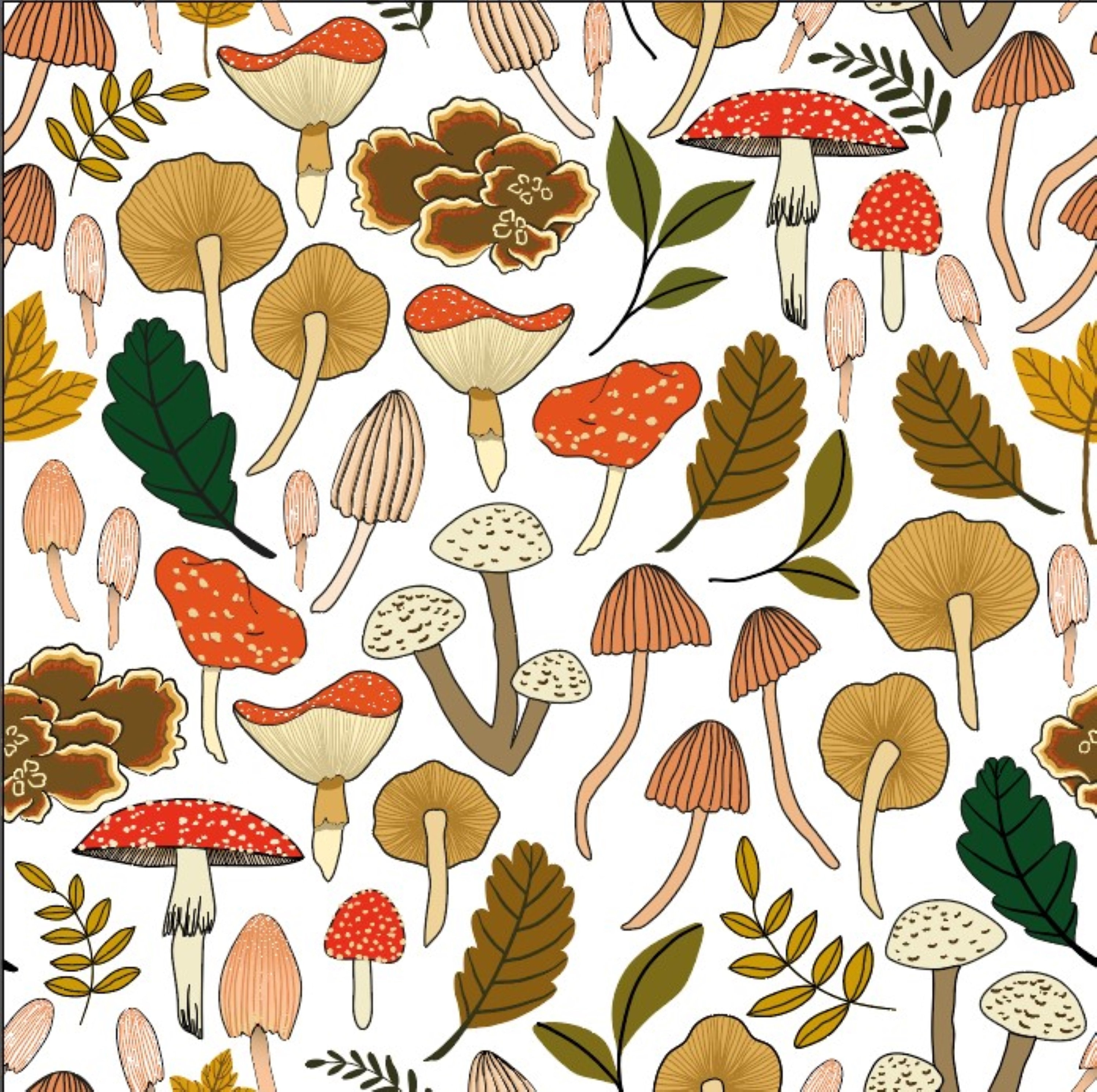 Vintage Mushroom Wallpaper