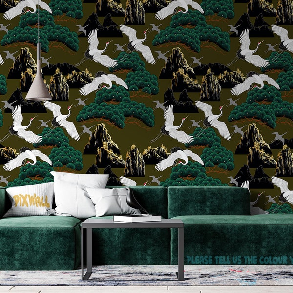 Vinyl Chinoiserie Wallpaper - Etsy