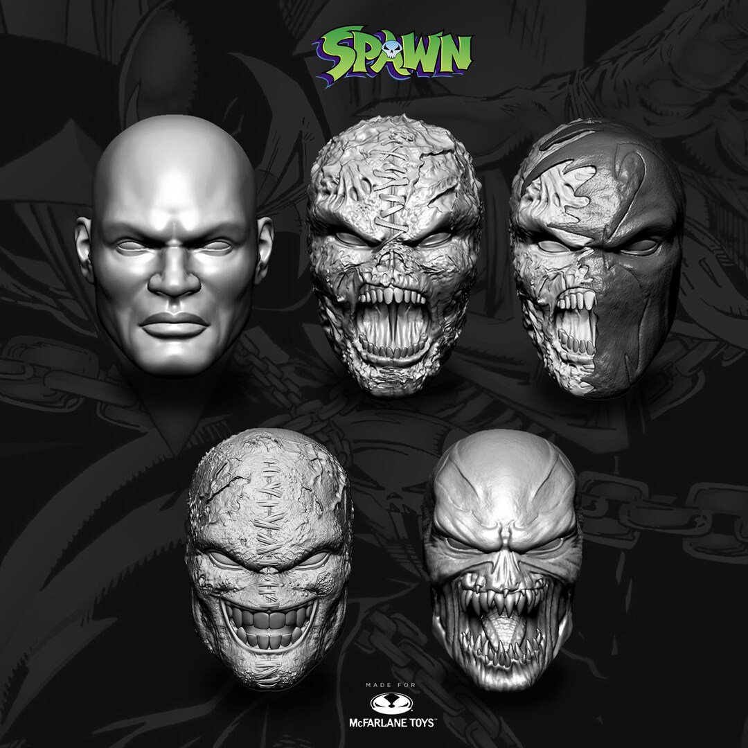 3D Printed Custom Head Spawn Unpainted for Mcfarlane Toys Action Figure ...