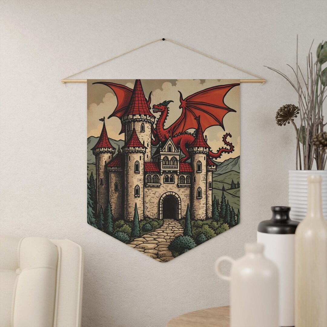 Pennant Flag, Castlecore, Decorative Wall Art, Medieval Flag, Tabletop ...