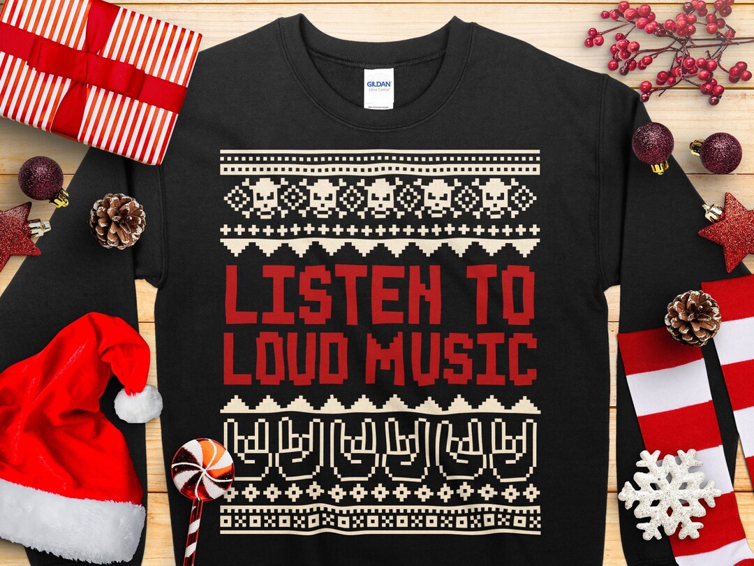 Ugly Christmas Sweater, Heavy Metal Skeletons, Gothic Sweater ...