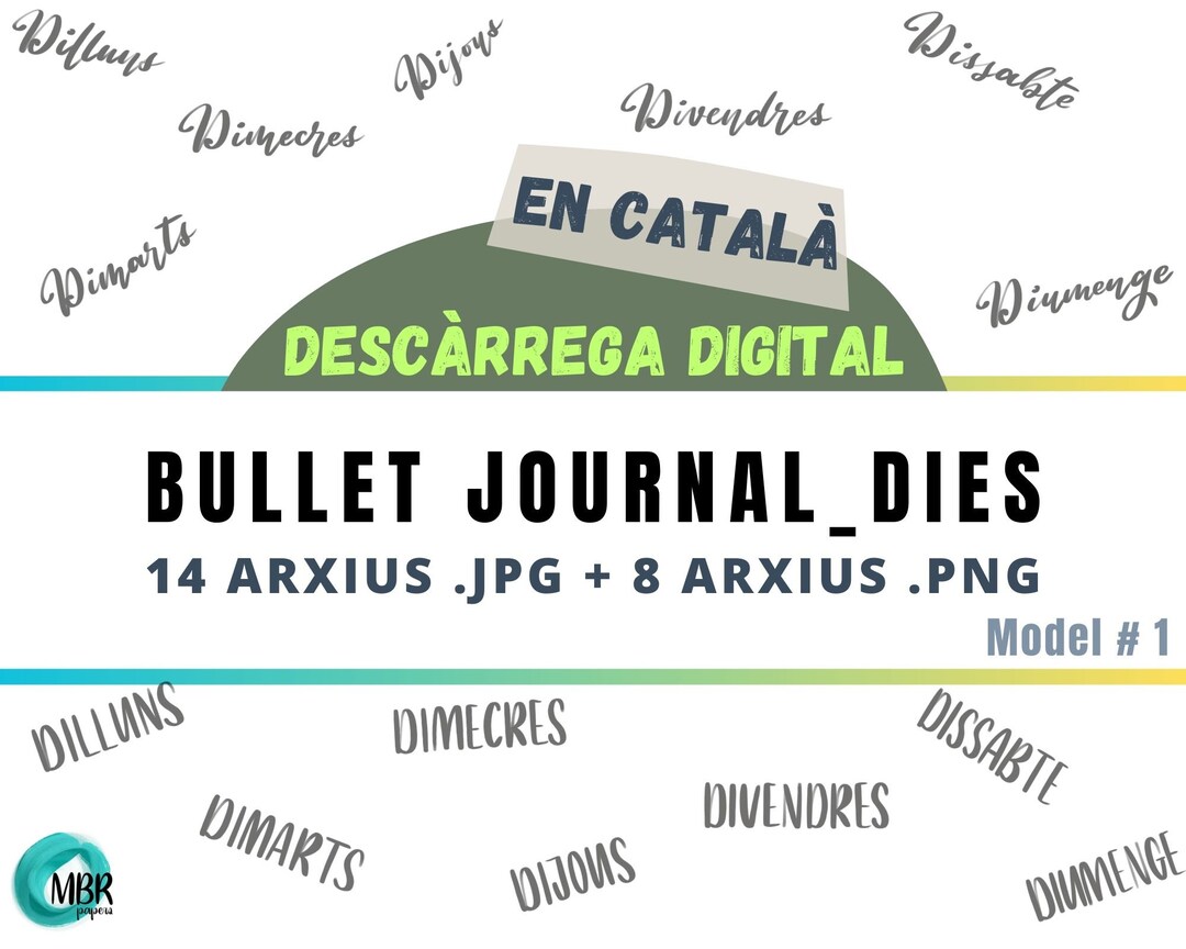 Model 1 _ Days of the Week in Calligraphy / Lettering in CATALAN ...