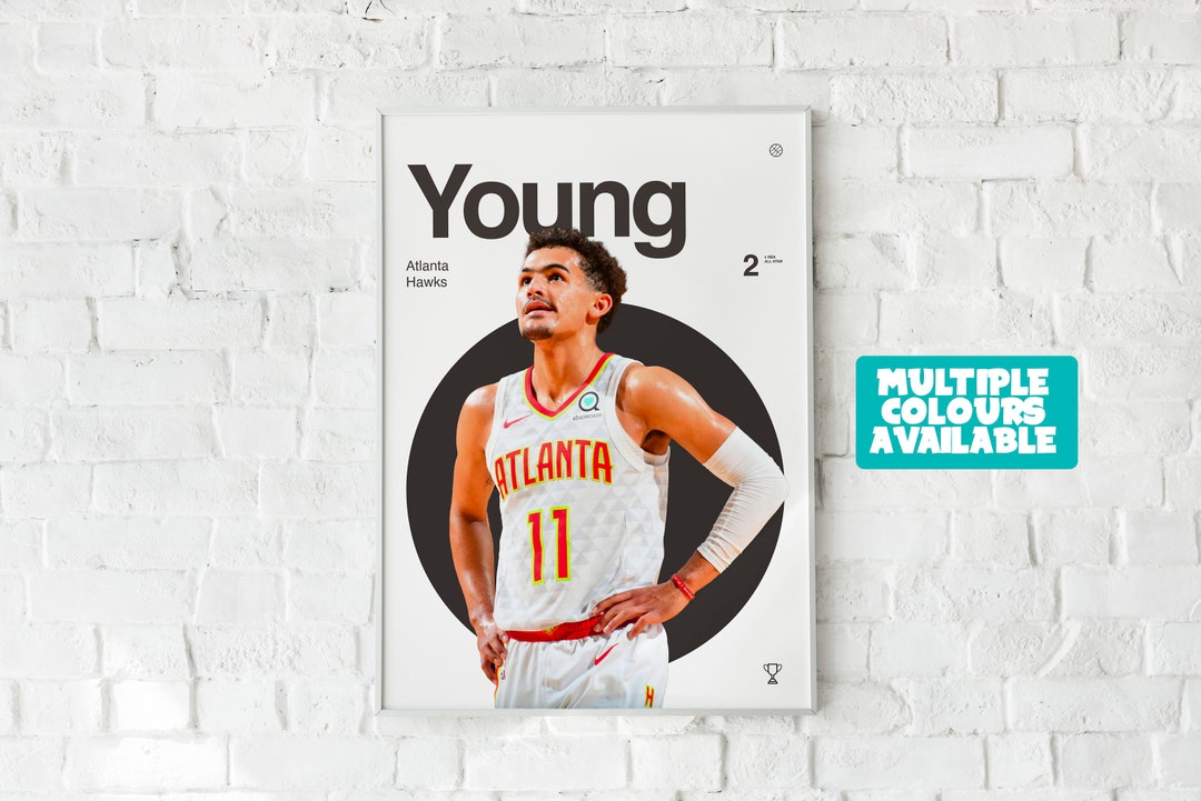 Trae Young Poster Basketball Print, Basketball Poster, Atlanta Hawks ...