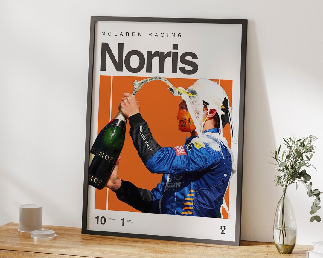 Lando Norris Poster, F1 Poster, Formula 1 Poster, Norris F1 Print ...
