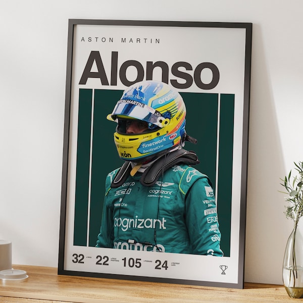 F1 Fernando Poster - Etsy