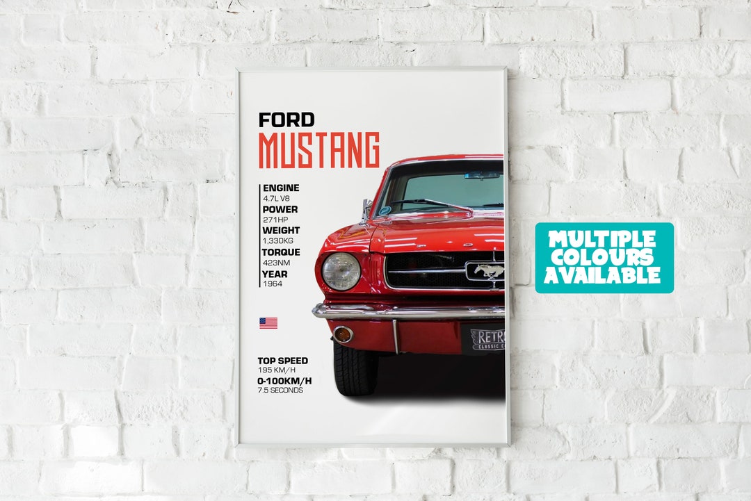 Ford Mustang Poster Ford Mustang Print Supercar Poster - Etsy