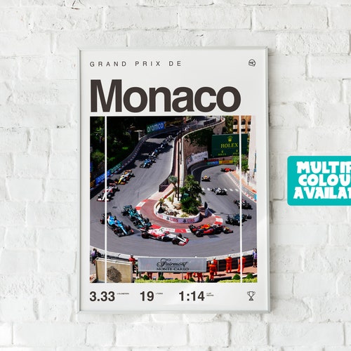Monaco Print Poster F1 Formula One Posters - Etsy