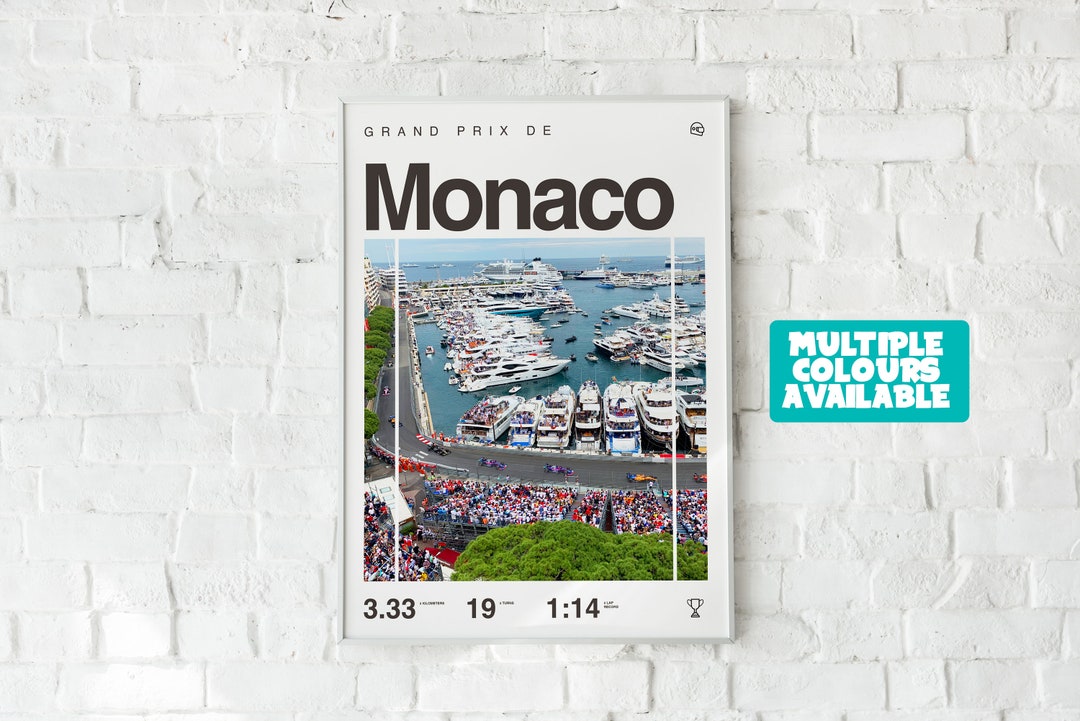 Monaco Poster F1 Poster Formula 1 Poster Monaco Circuit F1 - Etsy