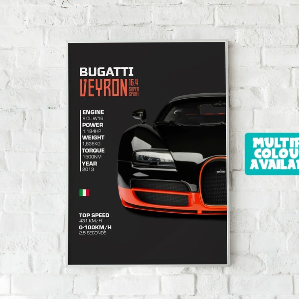 Bugatti Veyron Poster - Etsy