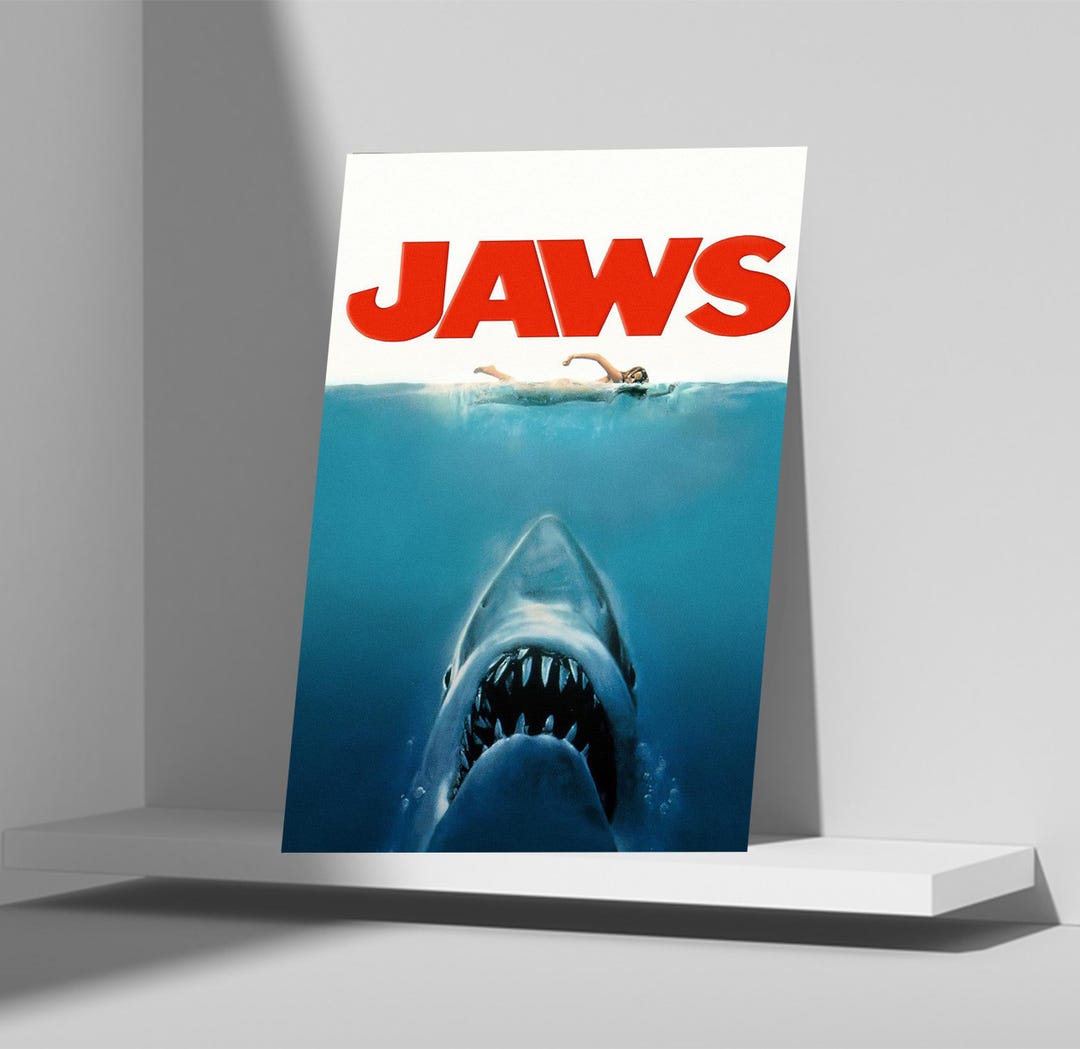 Vintage Shark Attack Poster - Retro Ocean Thriller Wall Art Print ...