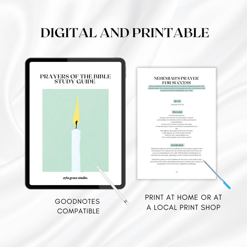 Prayers of the Bible Study Guide Devotional Study Goodnotes Planner ...