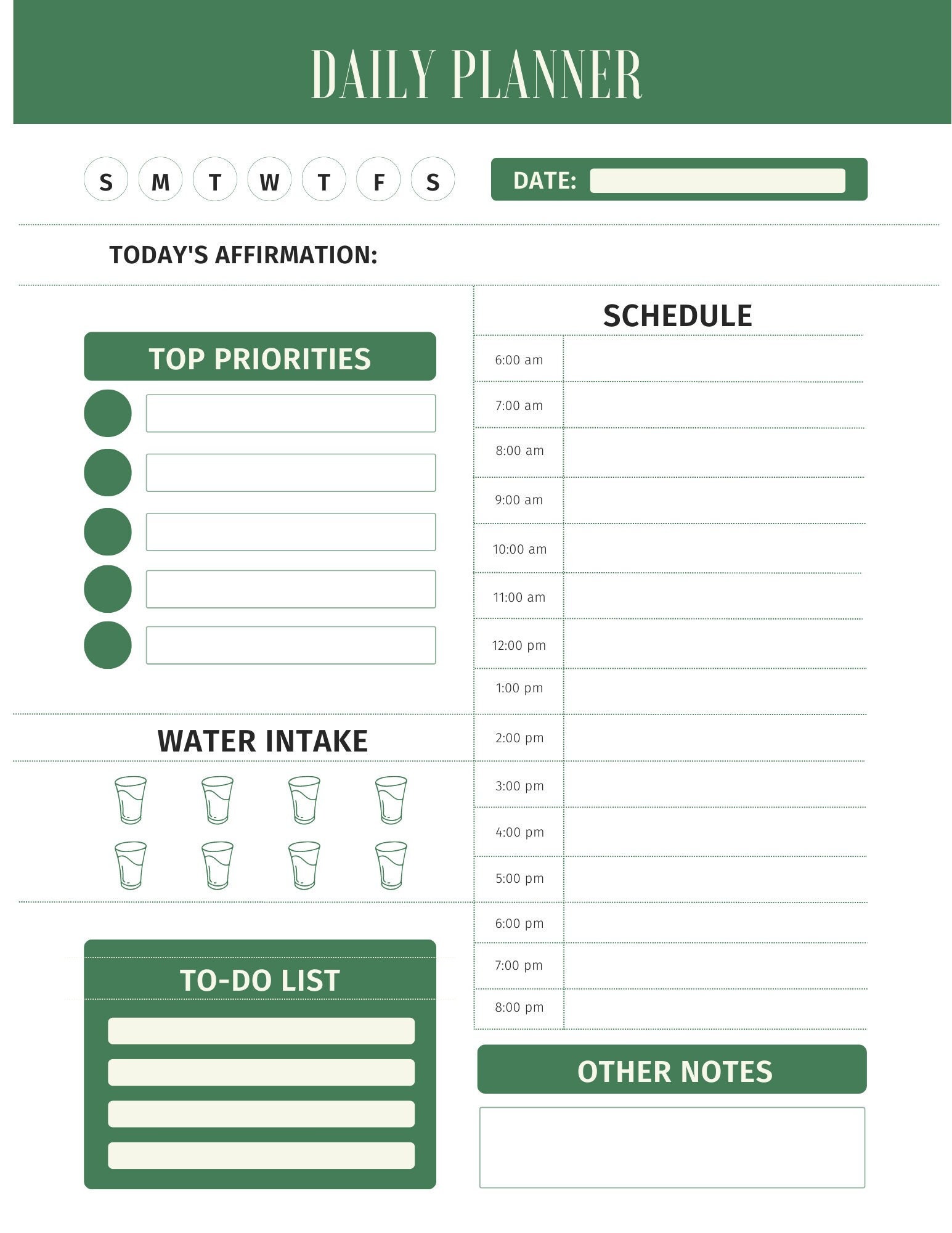 Daily to Do List Printable, Minimalist Productivity Planner, Daily ...