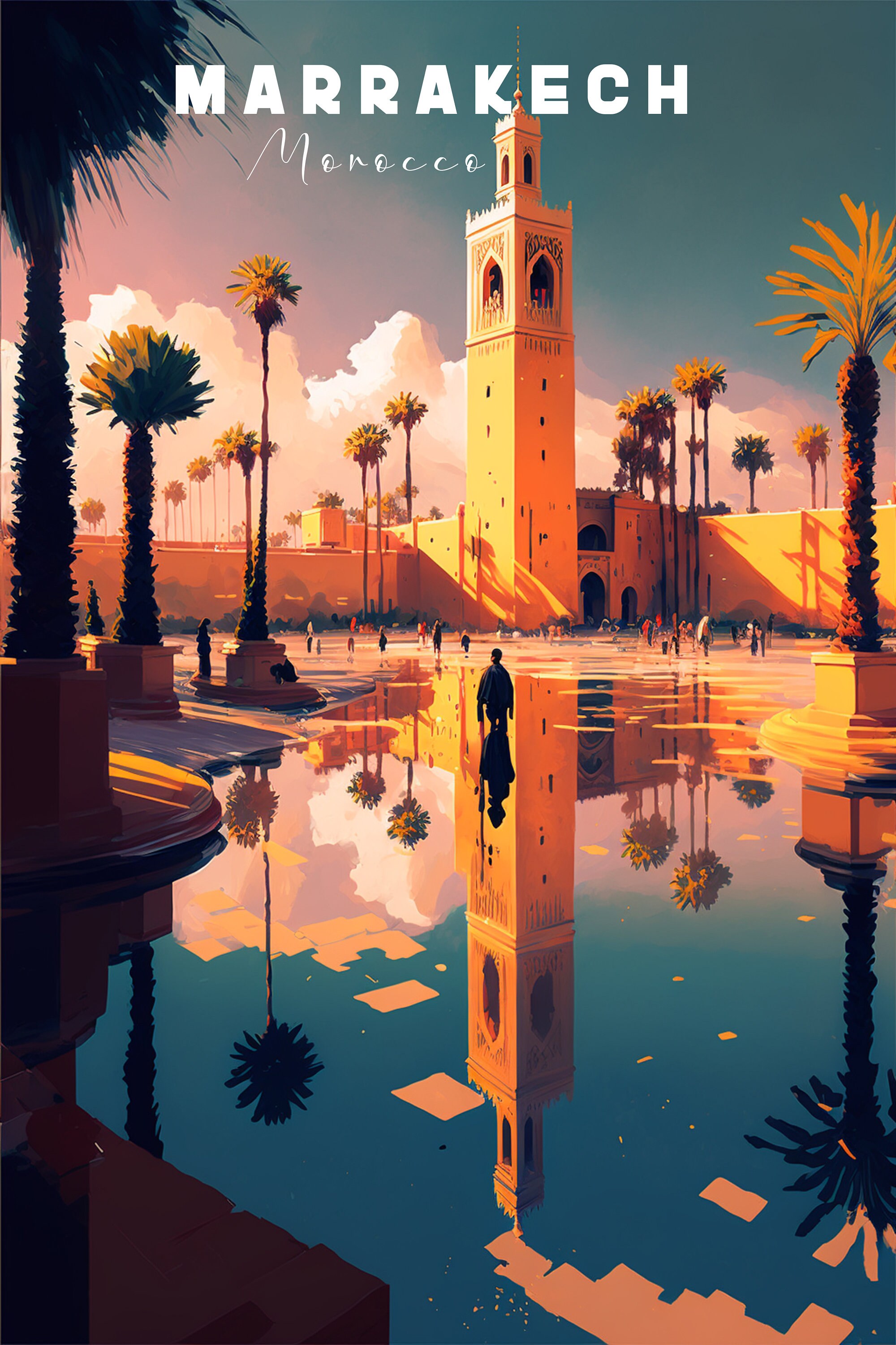 Marrakech Poster Moroccan Wall Decor Moroccan Architecture Print ...