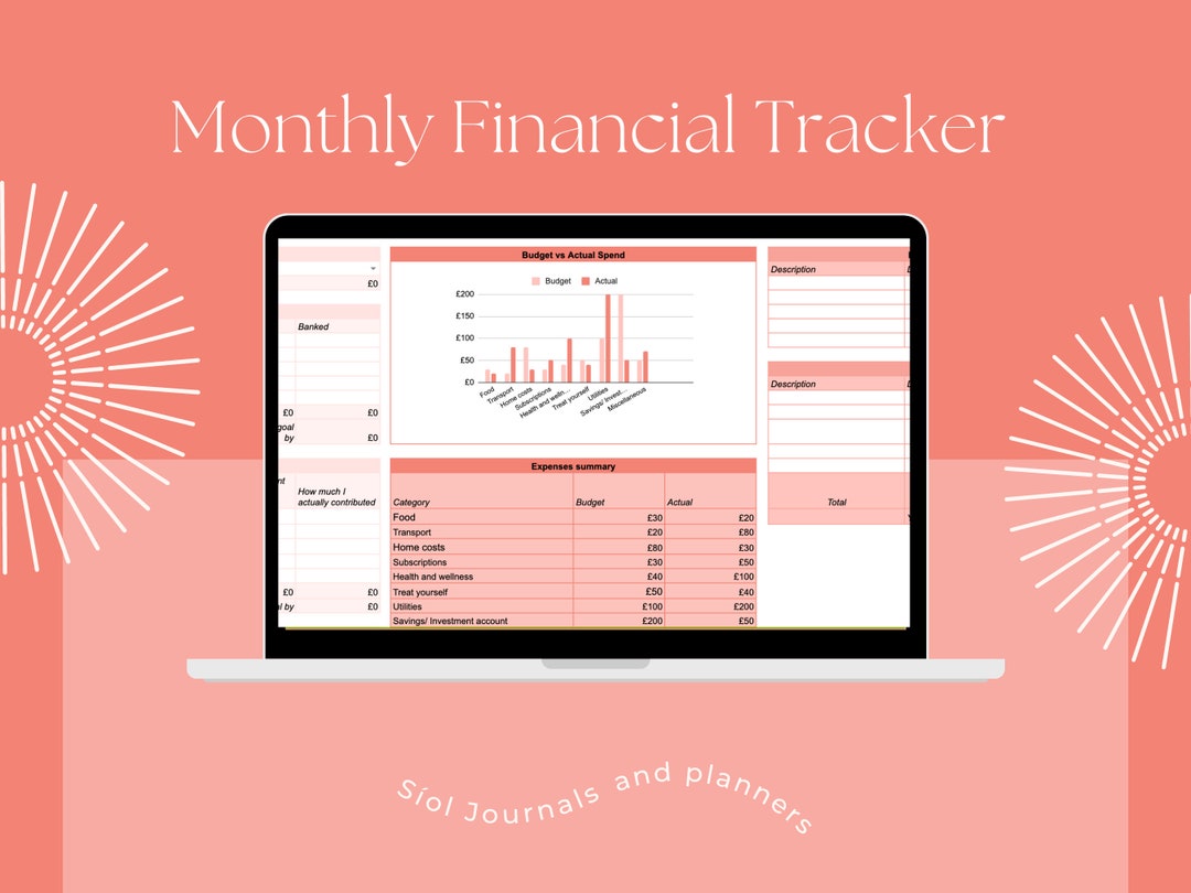 Monthly Budget Spreadsheet | Monthly Planner | Monthly Budget Excel ...