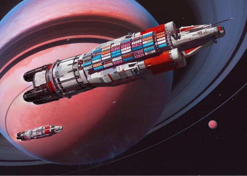 Futuristic Deep Space Vessel Art Print – Sci-fi Concept Poster by ...