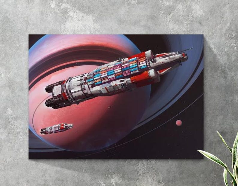 Futuristic Deep Space Vessel Art Print – Sci-fi Concept Poster by ...