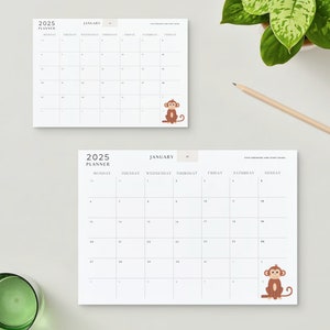 Minimalist 2025 Calendar for Kids, 12 Monthly Planners, Printable ...
