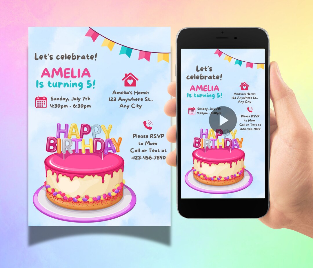 Funny Birthday Invitation Card for Children, Singing "happy Birthday ...