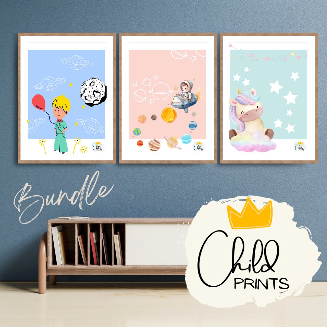 Wall Art Posters for Children, Home Decor for Kids on Paper or Canvas ...