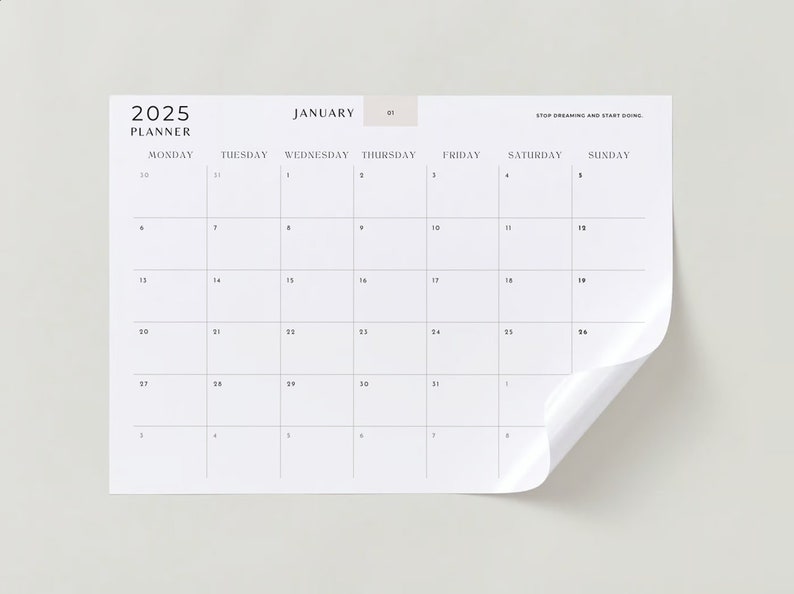 Minimalist 2025 Calendar for Kids, 12 Monthly Planners, Printable ...