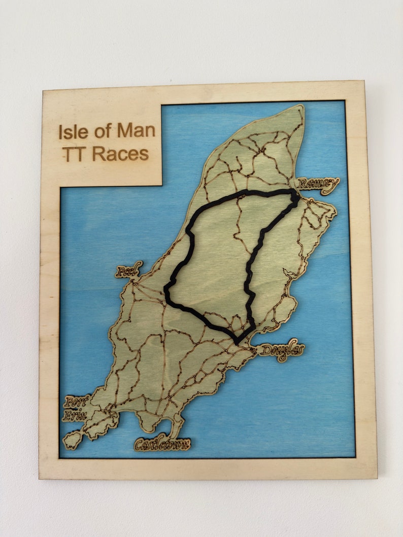 Isle of Man TT Racing Circuit, Map. - Etsy