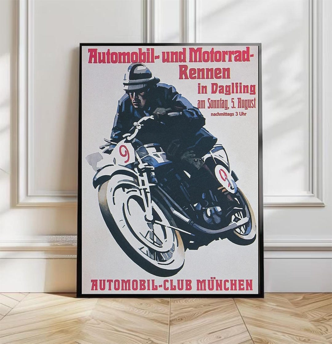 Classic Motorcycle Poster Poster - Decorate Living Room, Study Room ...