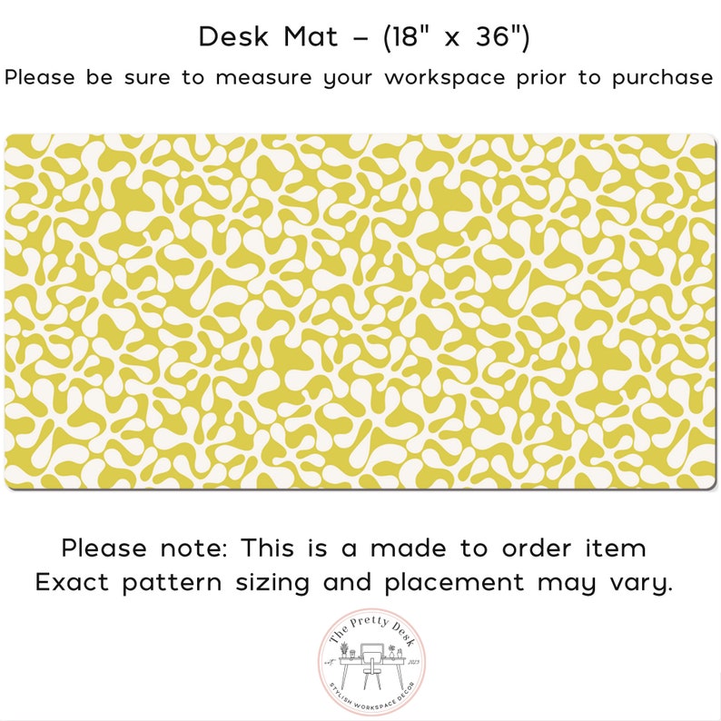 Desk Mat - Unique & Pretty Abstract Design on Green - Two Sizes ...