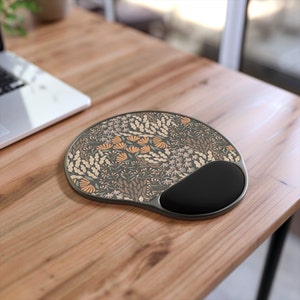 Mouse Pad With Wrist Rest Unique and Pretty Foral Design on - Etsy