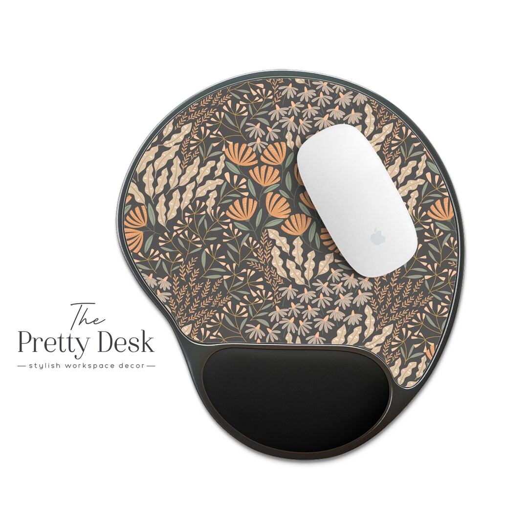 Mouse Pad With Wrist Rest Unique and Pretty Foral Design on - Etsy