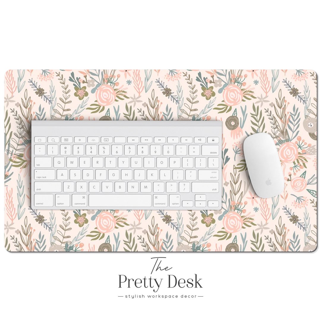 Desk Mat Unique & Pretty Floral Design Two Sizes Available in 14x24 and ...