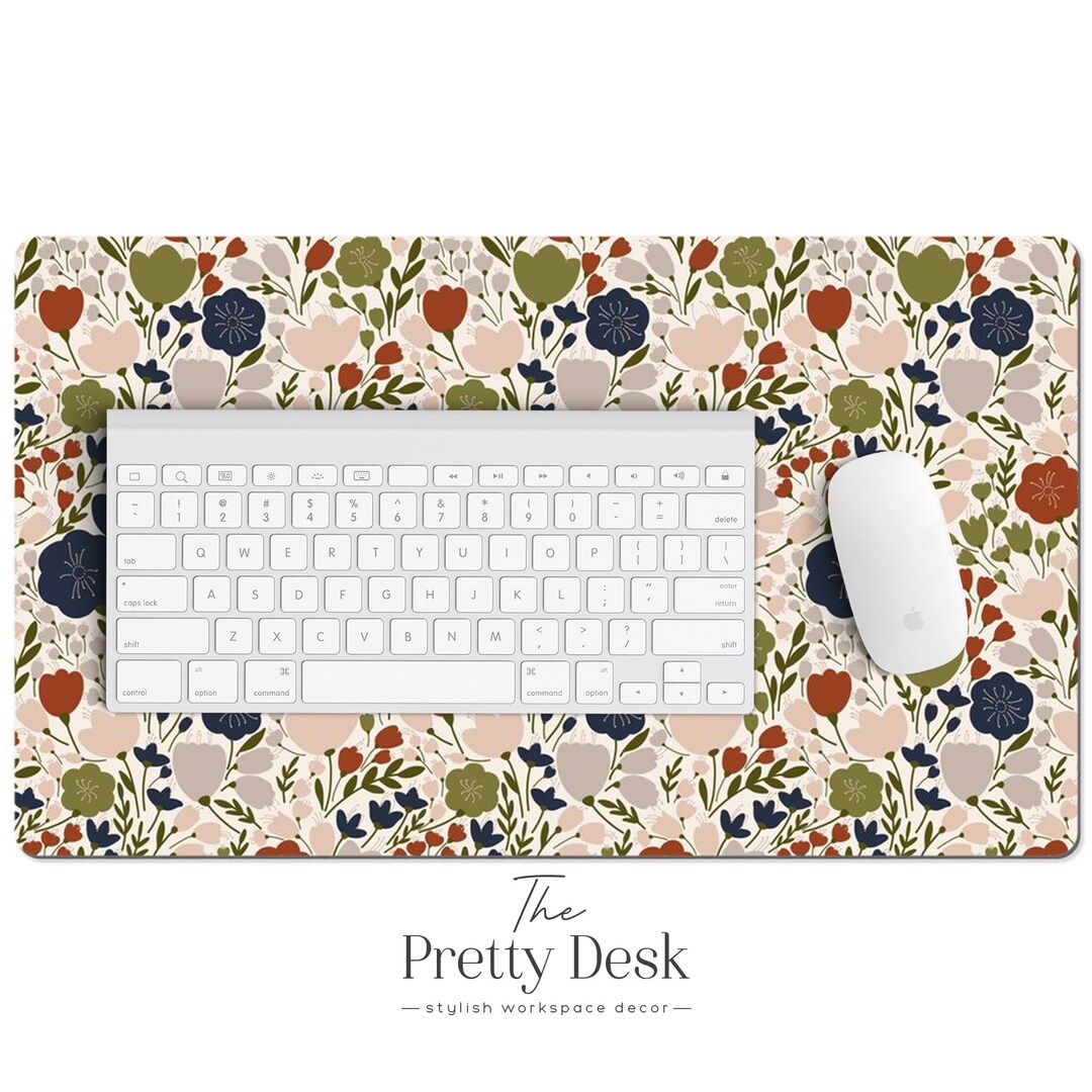 Desk Mat Unique & Pretty Floral Design Two Sizes Available in 14x24 and ...