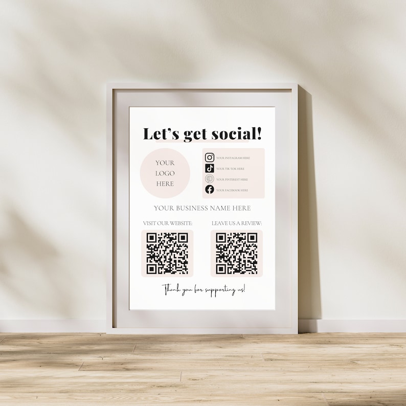 Plantilla editable de letrero para redes sociales, letrero con código ...