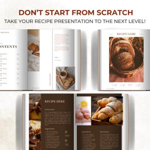 Cookbook Template, Editable Digital Recipe Book Templates, Food Blogger ...