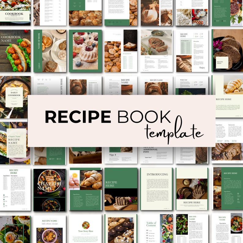 Editable Canva Recipe Book Template, Aesthetic Digital Cookbook ...