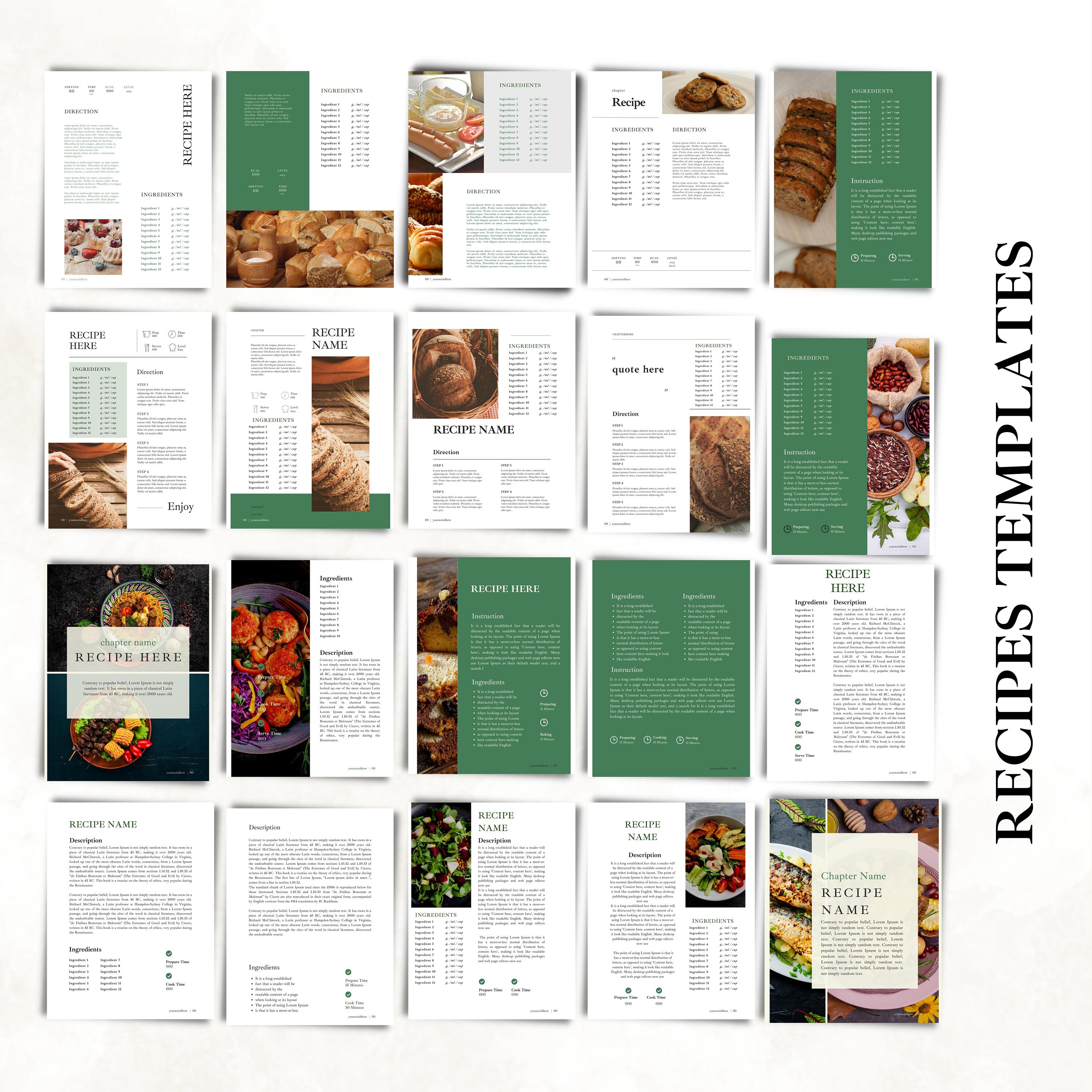 Editable Canva Recipe Book Template, Aesthetic Digital Cookbook ...