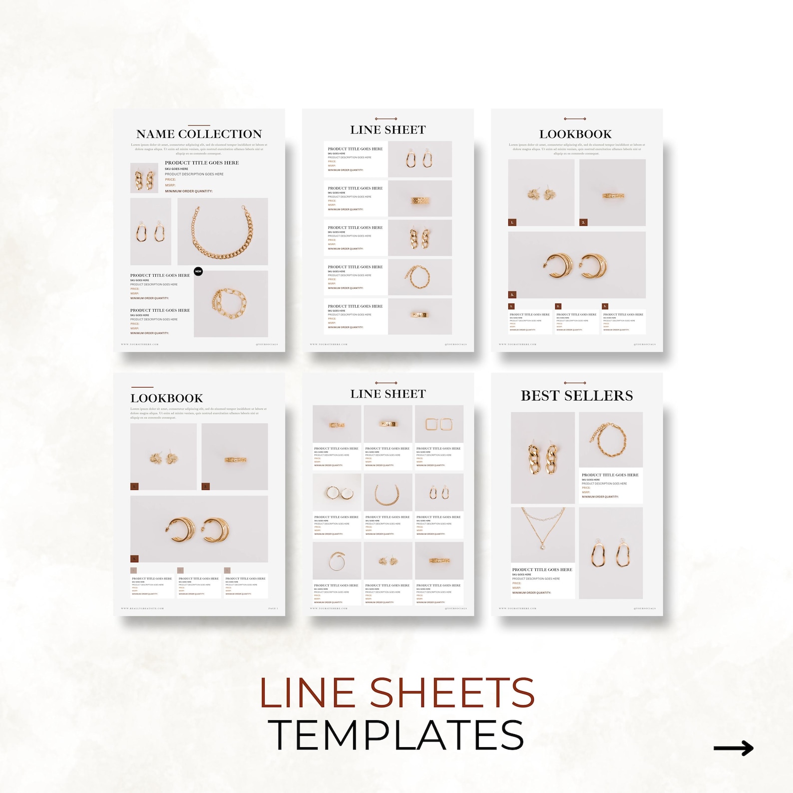 Wholesale Line Sheet Template: Jewelry Catalogue (editable Canva) - Etsy