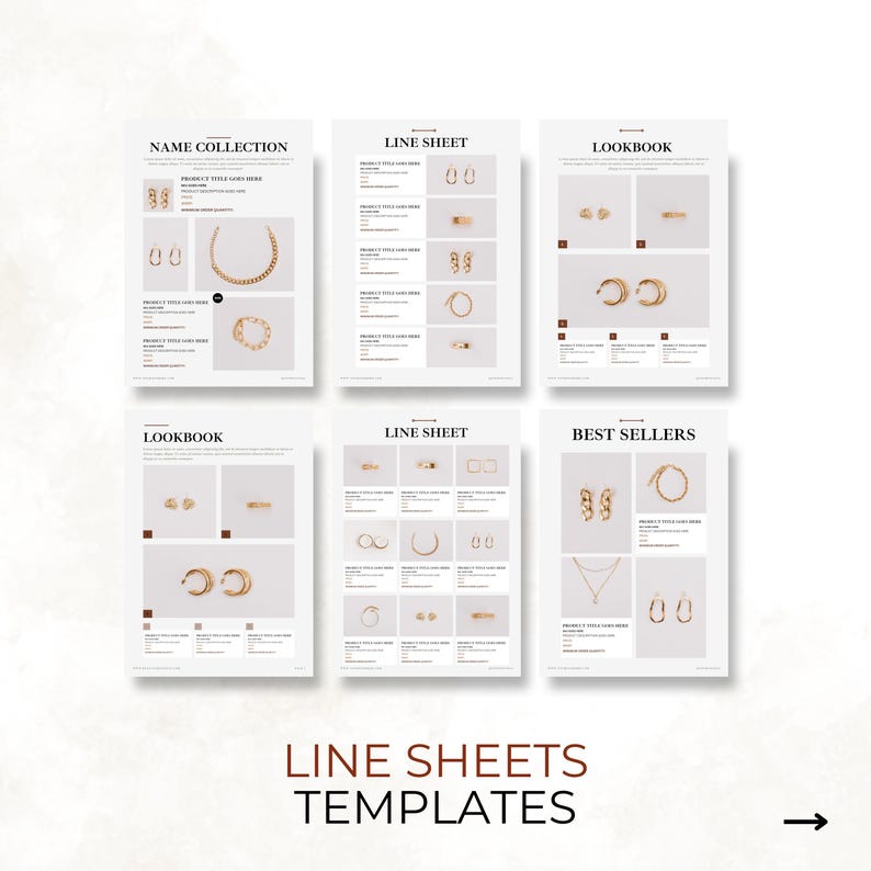 Wholesale Line Sheet Template: Jewelry Catalogue (editable Canva) - Etsy