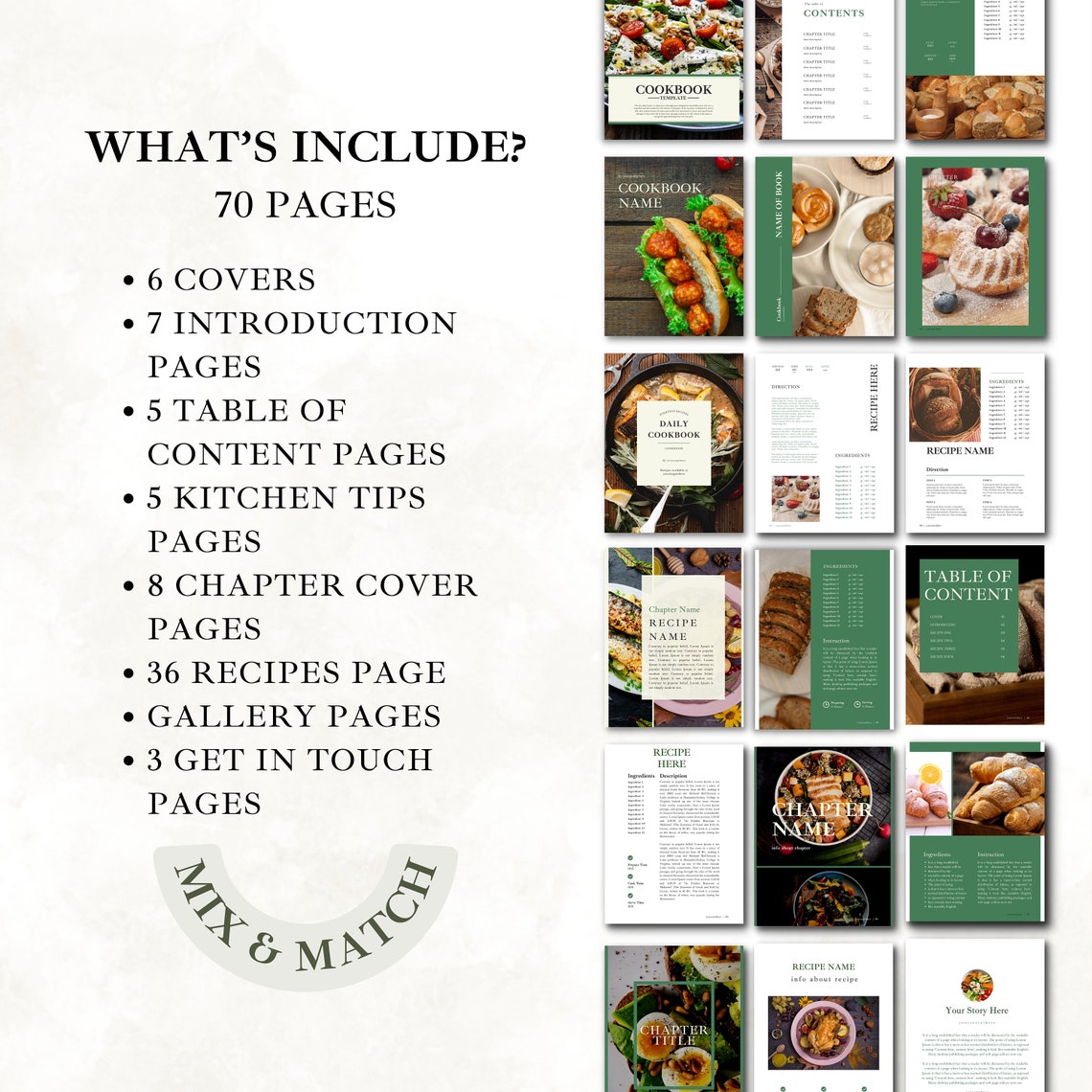 Editable Canva Recipe Book Template, Aesthetic Digital Cookbook ...