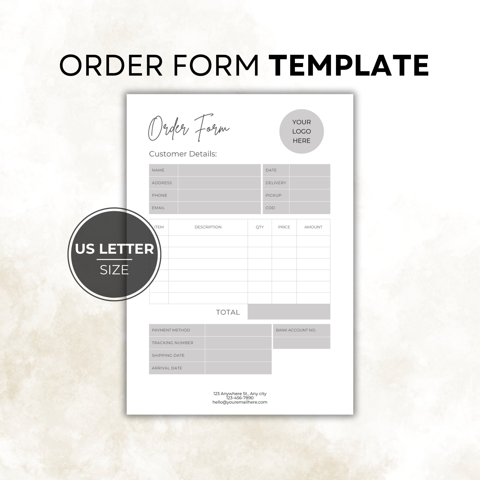 Minimalistic Order Form, Editable in Canva Supply Inventory Form, Inventory Log Product Order ...
