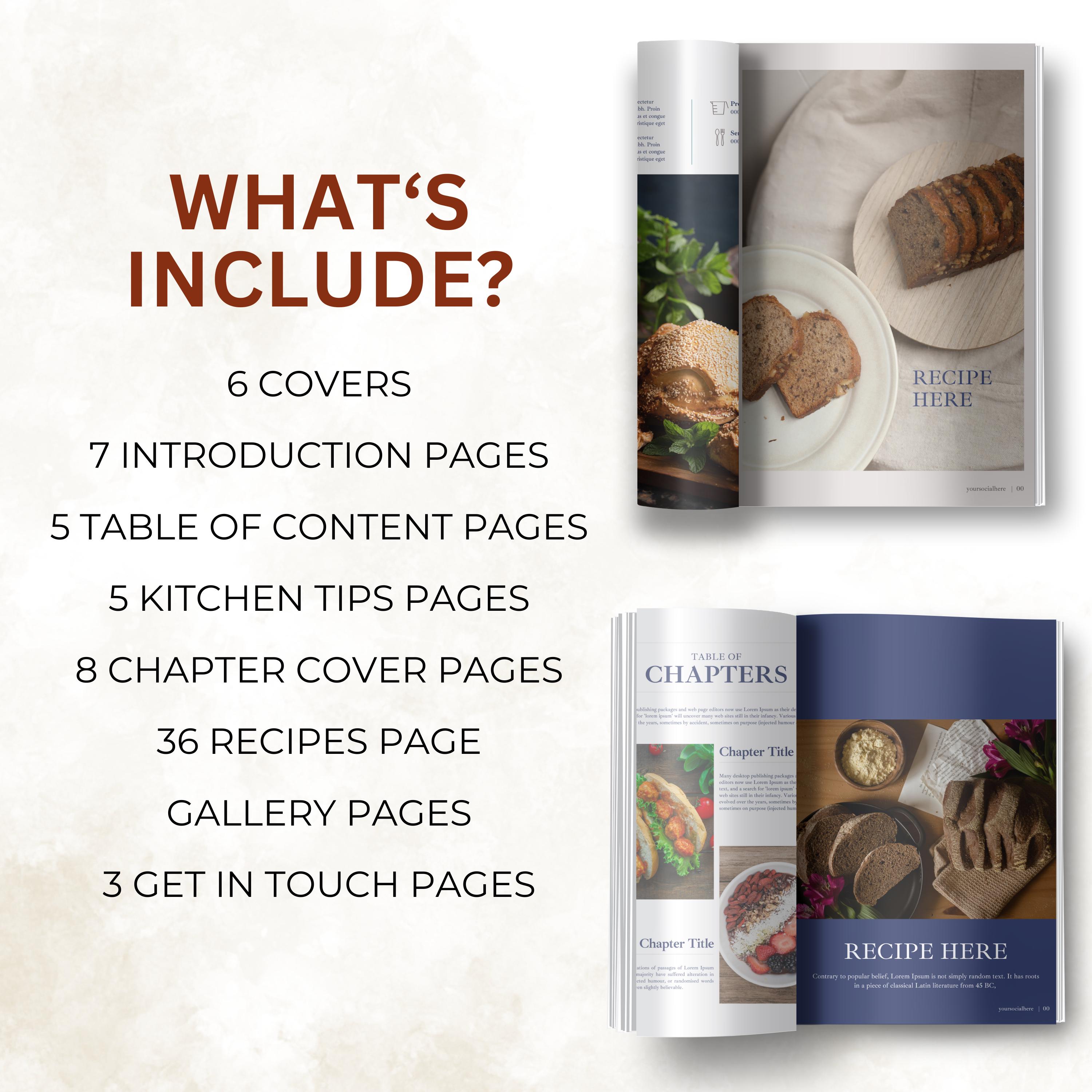 Editable Cookbook Canva Template, 70 Personalised Custom Recipe Book ...