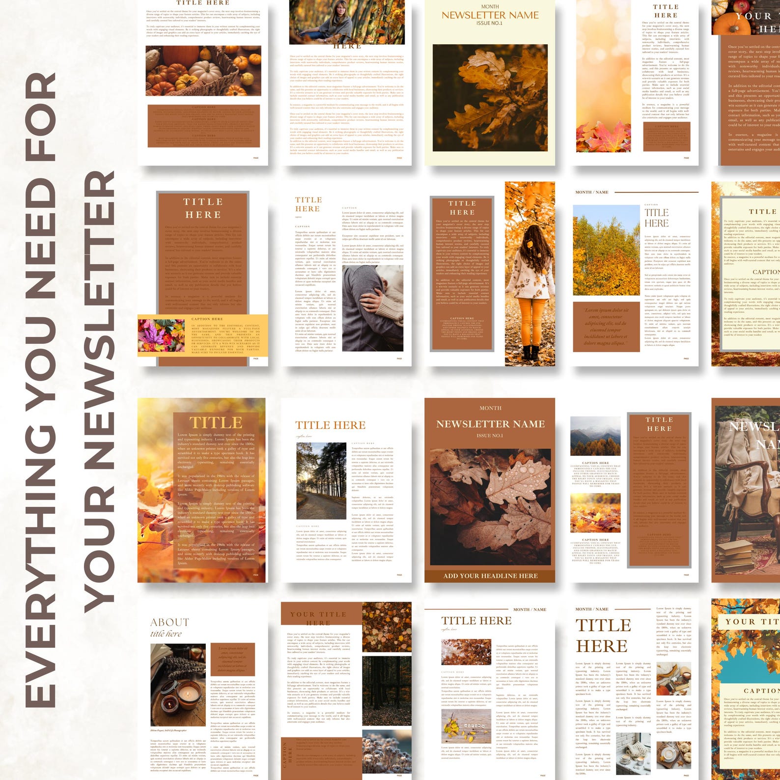 Autumn Newsletter Template for Small Businesses & Life Coaches, 50 Fall ...
