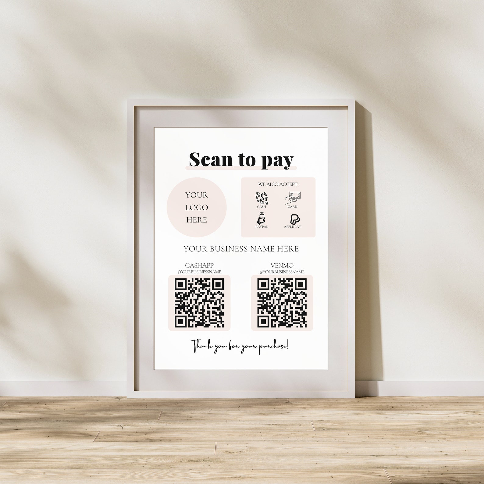 Scan to Pay QR Code Template, Editable Payment Salon, Permanent Jewelry ...