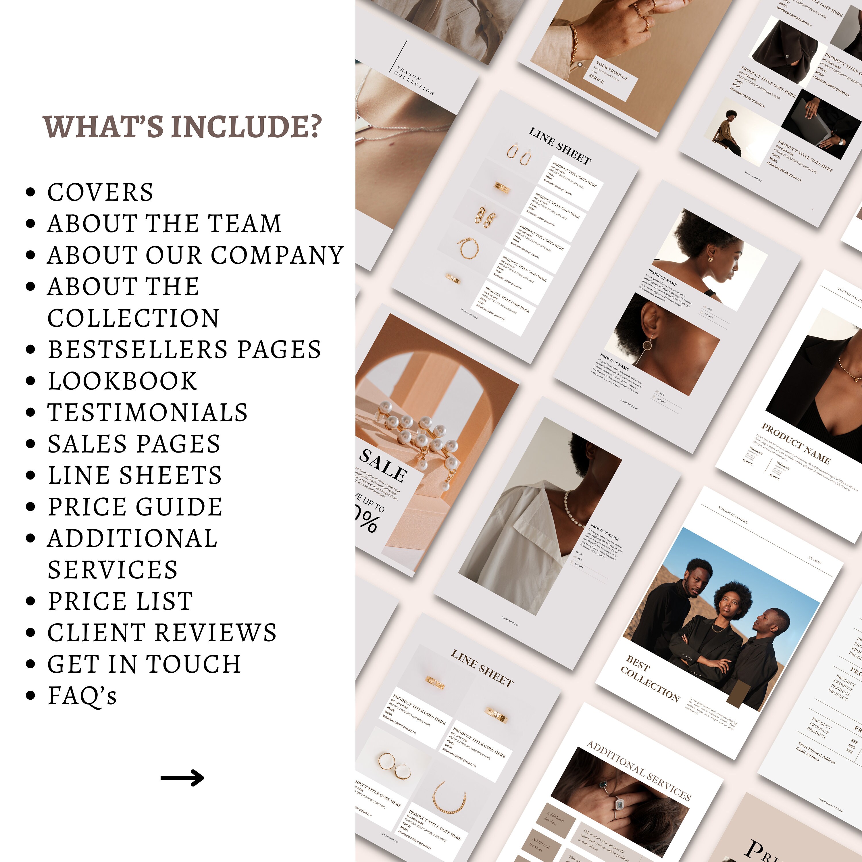 Wholesale Linesheet Template, Business Catalog Canva Template, Fashion ...