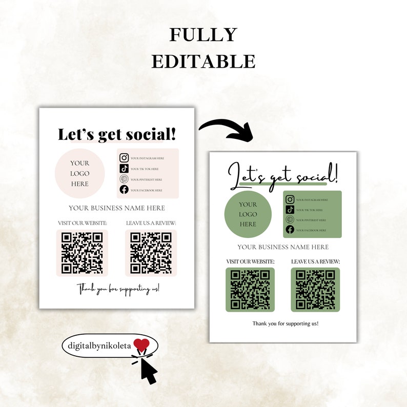 Plantilla editable de letrero para redes sociales, letrero con código ...